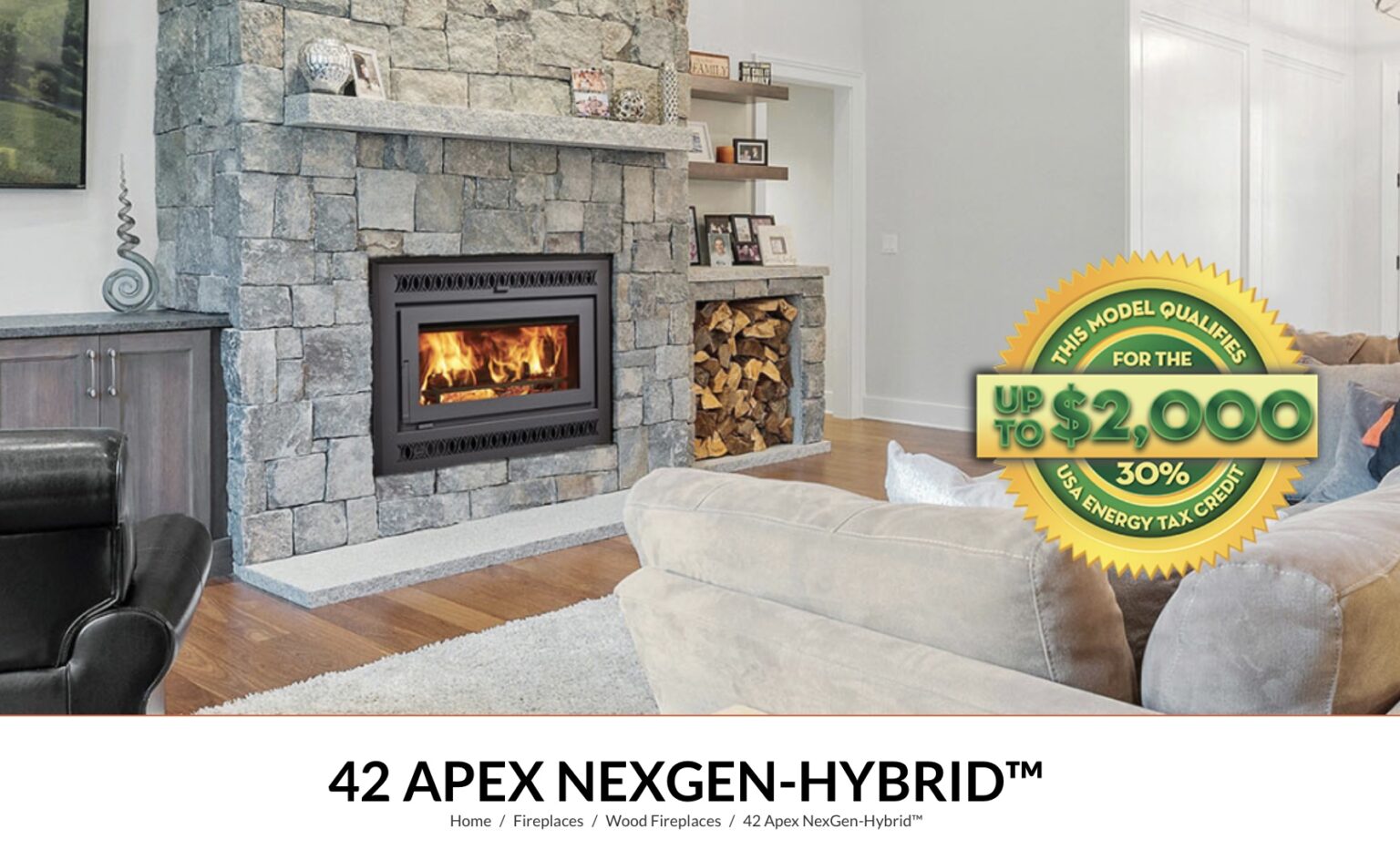 Fireplace Xtrordnair -42 Apex NexGen-Hybrid Wood Fireplace - The Hearth ...